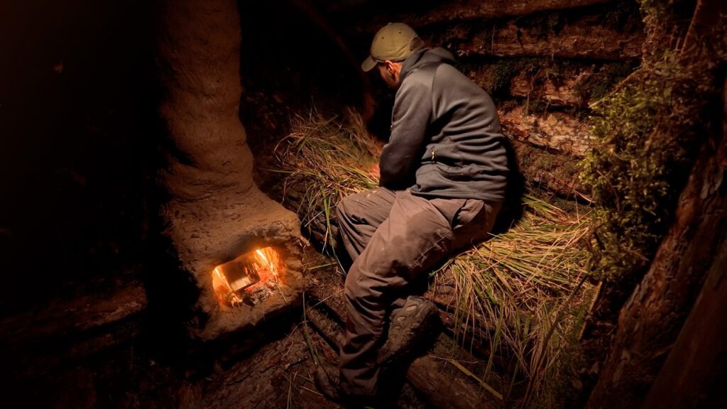 Building a Warm Log Cabin, with a Clay Stove: Cozy Shelter Secret ...